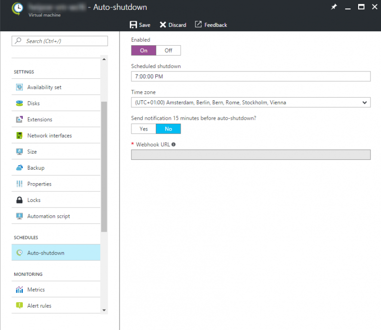 Auto Shutdown Azure Virtual Machines
